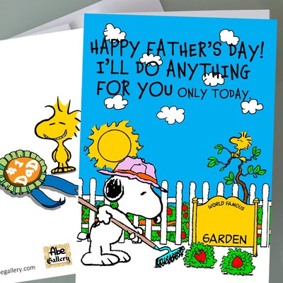 Snoopy Father's Day Card Funny Father's Day Gifts Woodstock | eBay