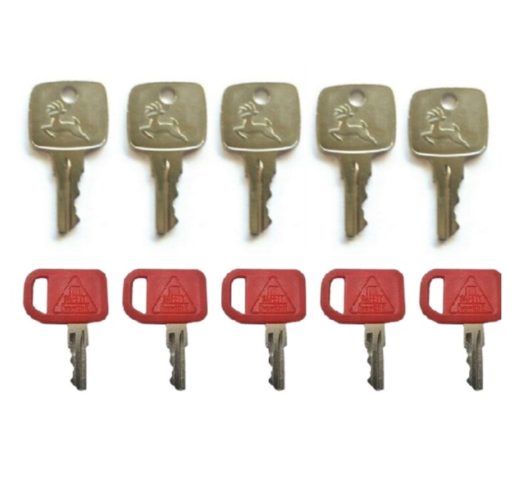 10X Ignition Key AT195302 for John Deere 310C 310G 315C 410C 410D 410G ...