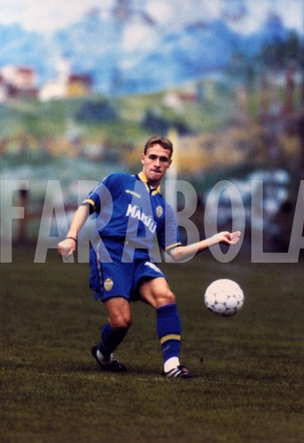 Photo de presse vintage Football, Verona, Luca Mezzano, Années Deux ...