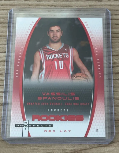 RARE Vassilis Spanoulis Houston Rockets Rookie Fleer Red Hot 2006 21/50 ...