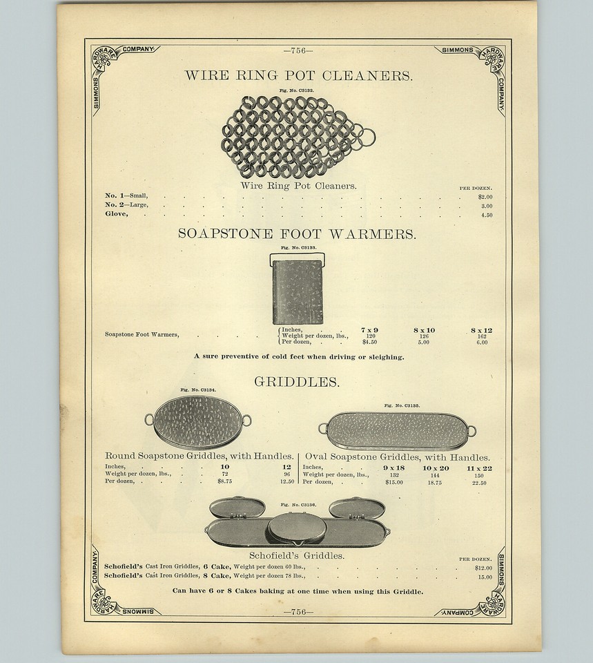 1890 PAPER AD Triple Sad Iron Heater Stand Triple Cooker Schofield's ...