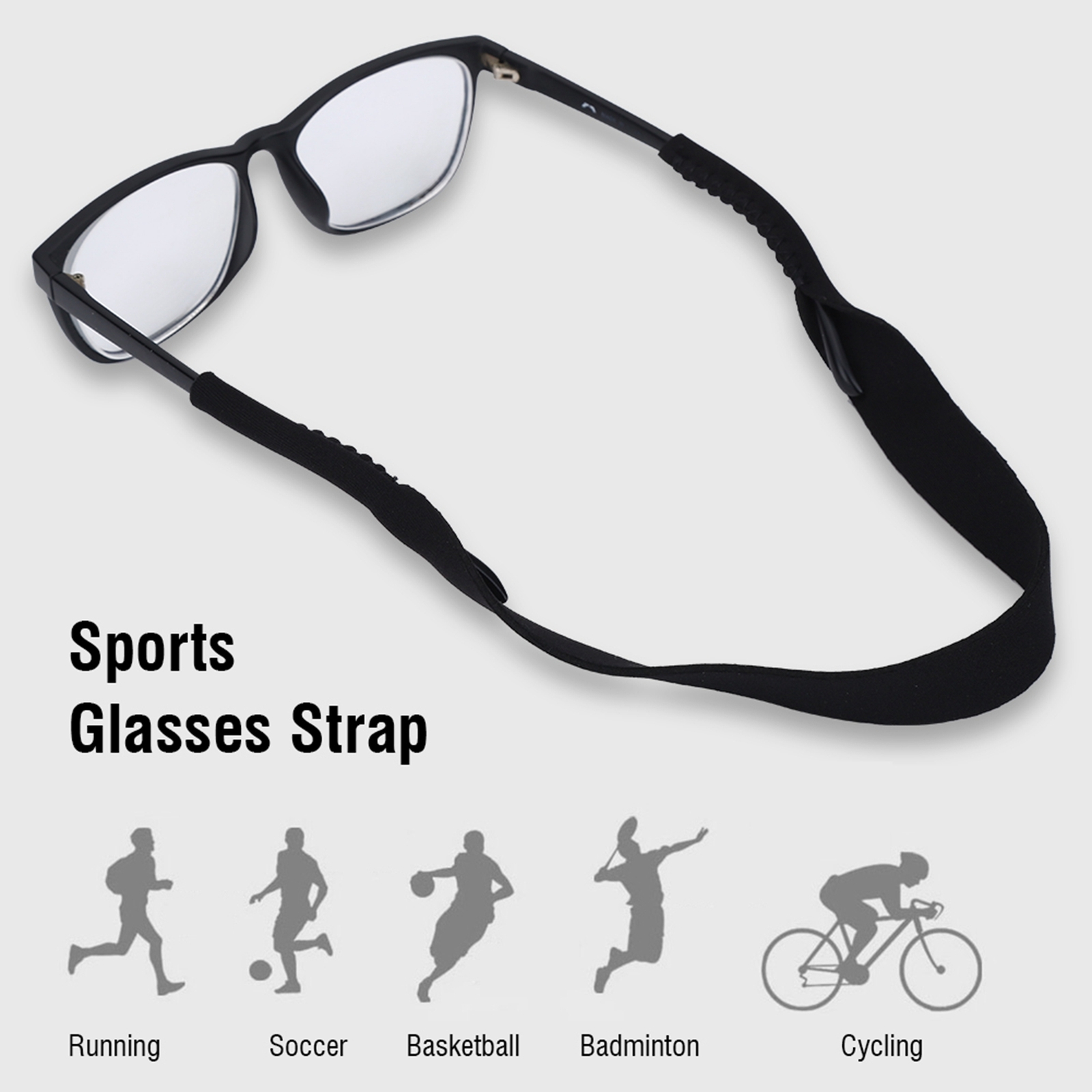5pcs Sports Glasses Elastic Neck Strap Retainer Cord Chain Holder ...