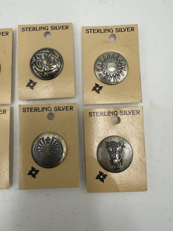 8 Piece Vintage Navajo Sterling Silver Concho Buttons Covers | eBay