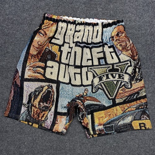 Grand Theft Auto Shorts FITSRUS Sz Small Streetwear Y2K Tapestry AOP ...