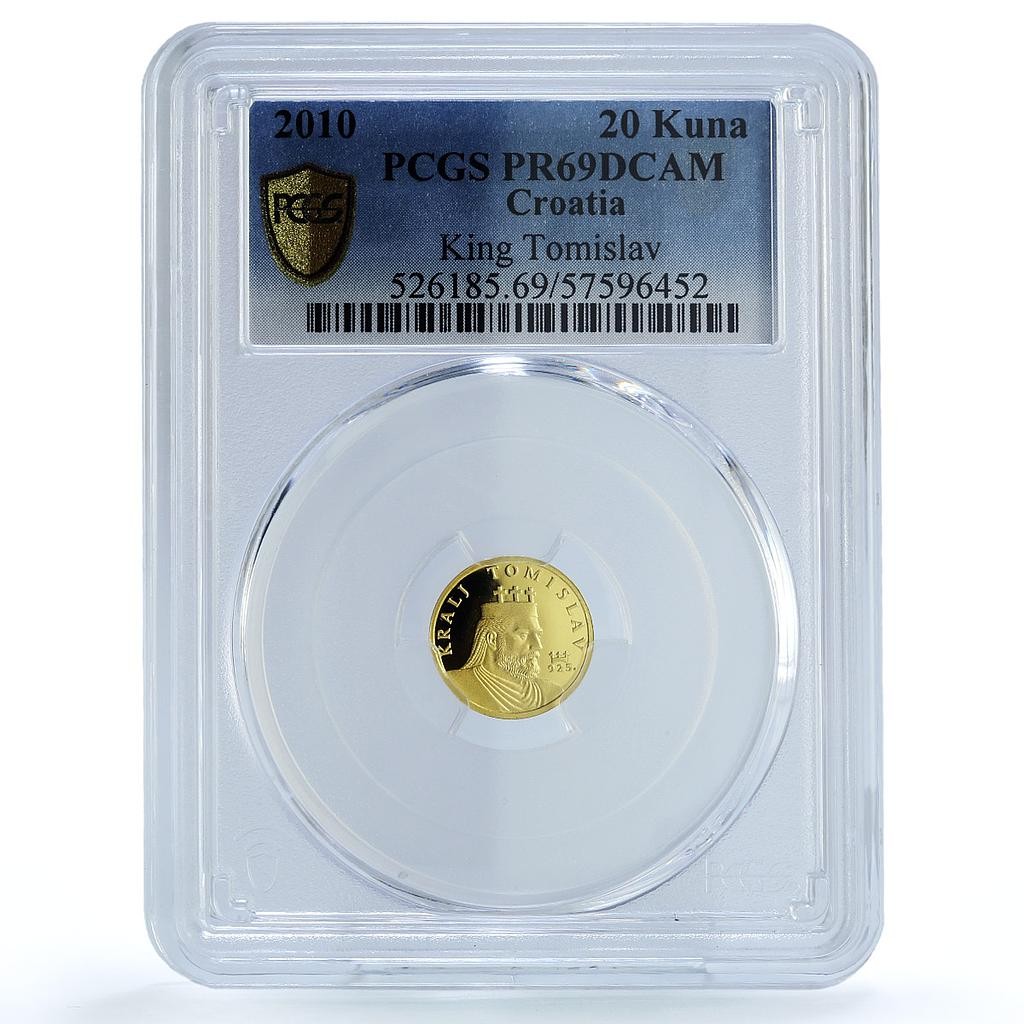 Croatia 20 kuna King Tomislav KM-95 History PR 69 PCGS gold coin 2010 ...