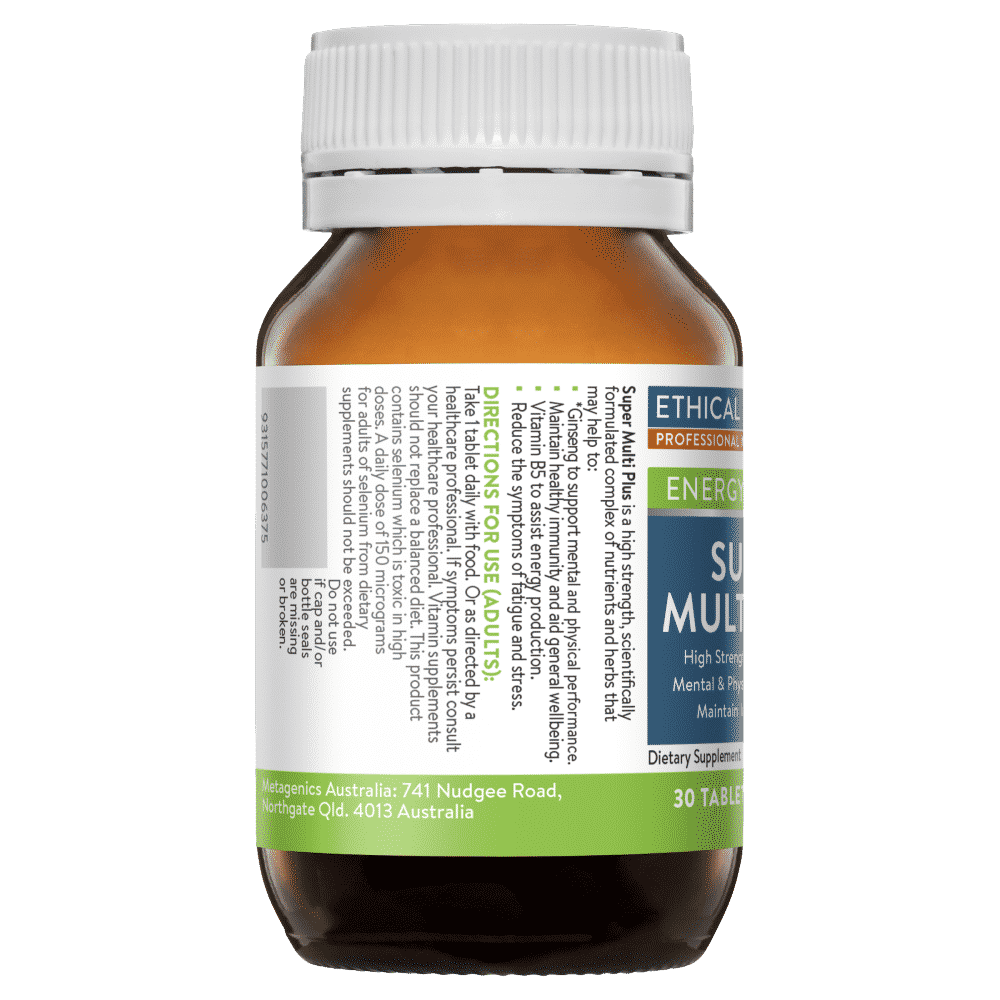 Ethical Nutrients Super Multi Plus 30 Tablets Daily Multivitamin Energy Stress | eBay