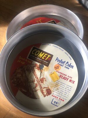 VINTAGE COMET MIRRO ALUMINUM CO ALUMINUM BAKING/ROASTING PAN W/ORIG ADV ...