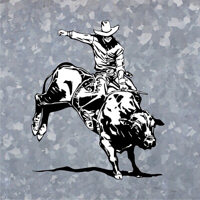 Bull Riding Decal Vinyl Decal - 48 Colors Available - Western Rodeo ...