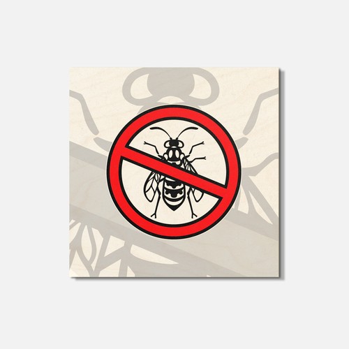 No Wasp Bee Ban Stop Sign Animal 4'' X 4'' Square Wooden Coaster | eBay