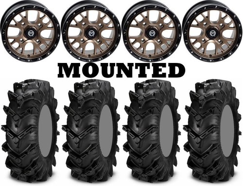 Kit 4 ITP Cryptid Tires 30x9-14/30x11-14 on Moose 545X Bronze Wheels ...