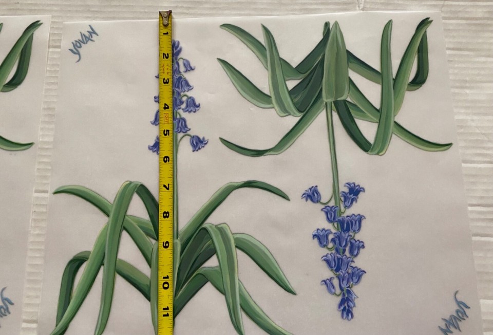 Blue Bells Flowers Wall Decor Carolyn Yovan Tatouage Transfer Rub Ons ...