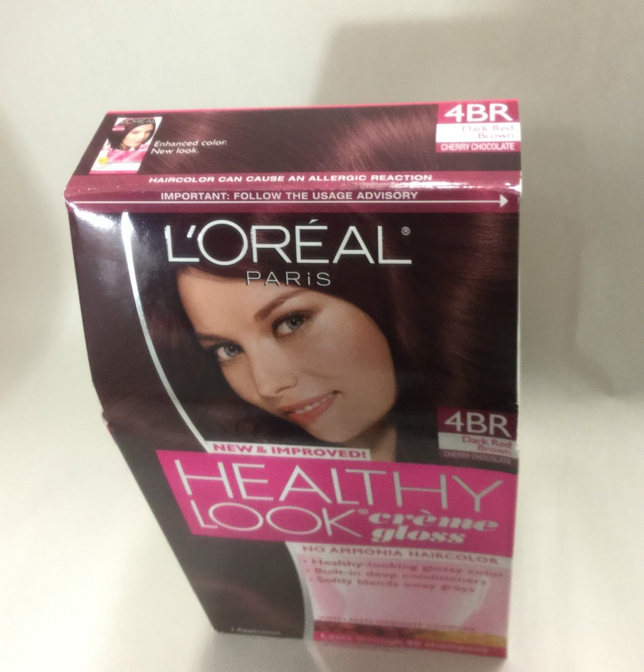 L'Oreal Healthy Look Creme Gloss Hair Color,Dark Red Brown 4BR/ CHERRY ...