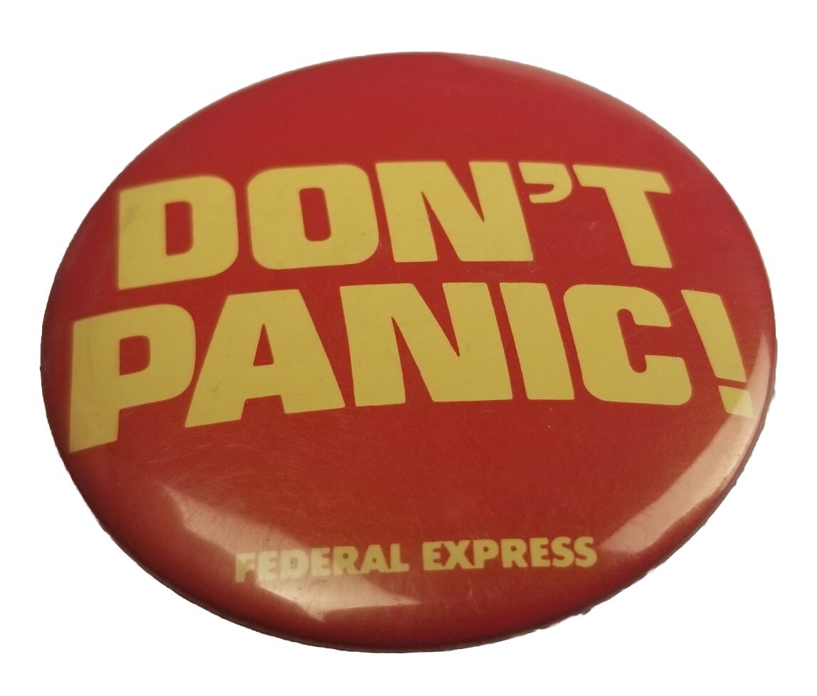 Vintage 1980s FEDERAL EXPRESS FedEx ADvertising Button Pinback 3" DON'T ...