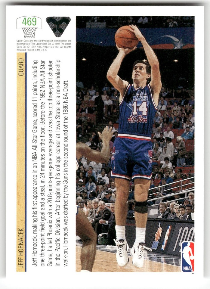 1991-92 Upper Deck Jeff Hornacek #469 Phoenix Suns | eBay