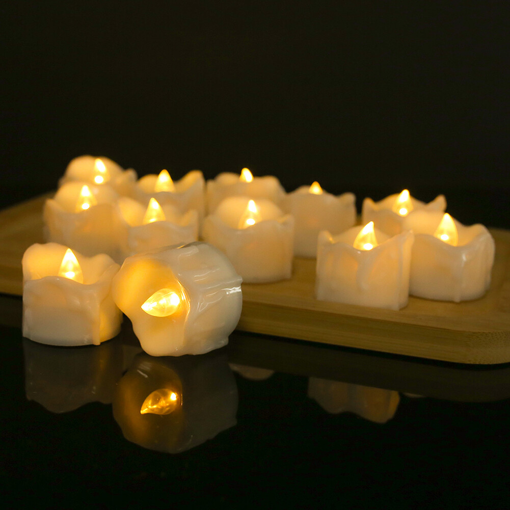24x LED Teelichter mit Batterie Timer elektrische Teelichter LED Kerzen ...