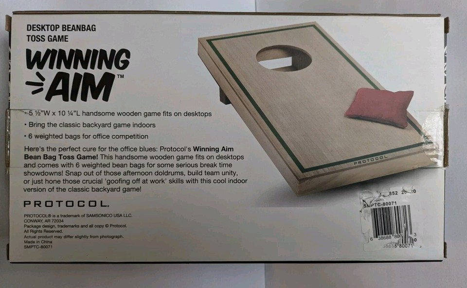 NEW Protocol Desktop Cornhole Mini Bean Bag Toss Office Desk Game Gift ...