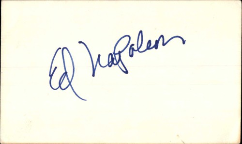 Ed Napoleon Signed 3x5 Index Card Cut 1956-70 York Pirates Gastonia ...