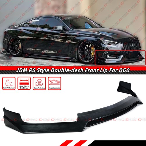 For 2017-2022 Infiniti Q60 JDM RS Style Double-Deck Front Bumper Lip ...