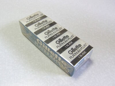 Vintage NOS Gillette Platinum Plus Double Edge Safety Razor Blade 20x1 ...