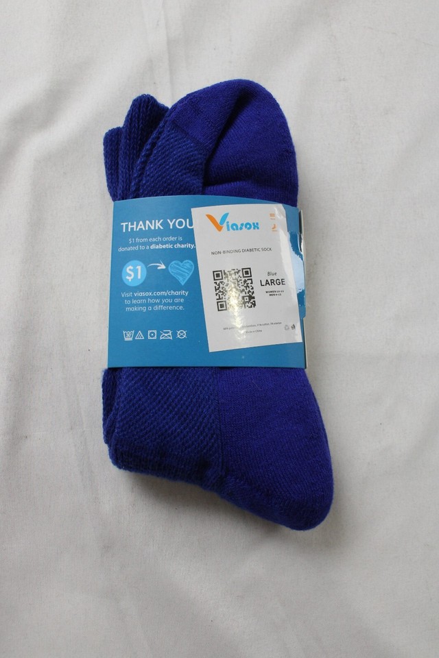 Viasox Unisex Diabetic Non-Binding Socks Assorted Colors/Sizes/Styles ...