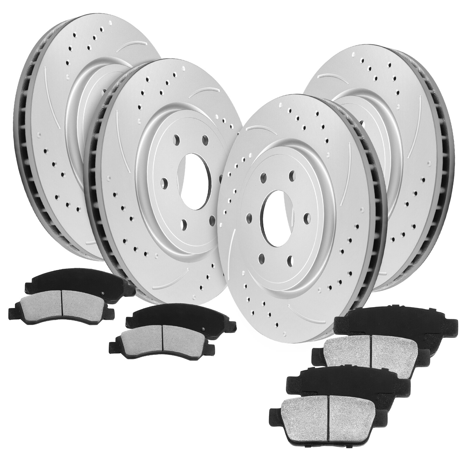330mm Front Rear Drilled Rotors Ceramic Brake Pads for 2009 Ford F-150 ...