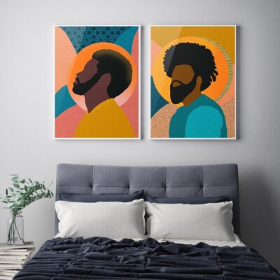 America Color Wall Picture Handsome Black Man Poster Fashion Canvas ...