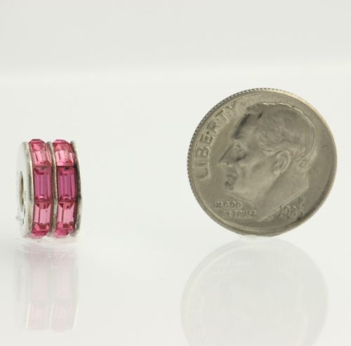NEW Chamilia Bead Charm - Sterling Silver Double Baguette Pink 2083 ...