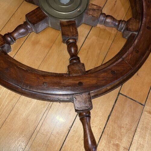 Nautical Beach Ship Wheel Wooden Steering Wheel 24" Maritime Boat Ships ...