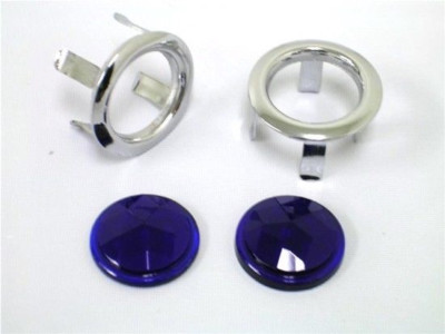 Street Hot Rat Rod Glass Blue Dot w/ Chrome Metal Rings Rims - Tail ...