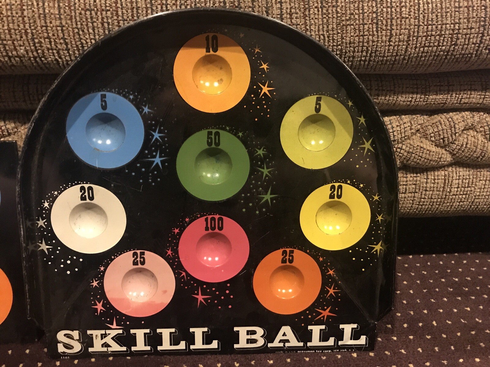 Vintage Pressman Fred Flintstone & SKILL-BALL GAME Tin-Litho Vintage ...