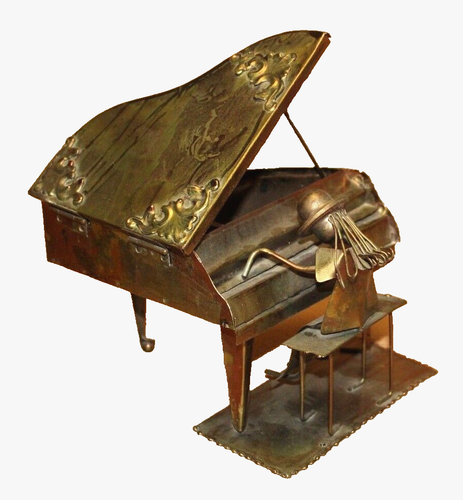 Vintage Metal Sculpture Playing Piano Music Box "Humoresque" Made in ...