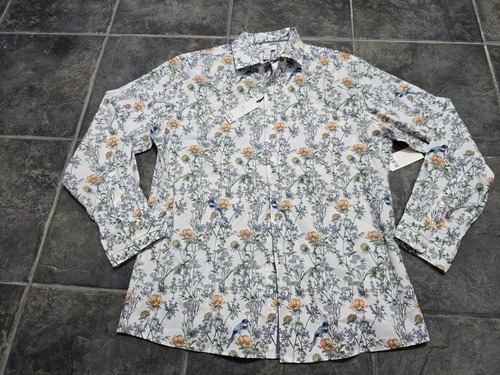 Bar III Dress Shirt Men's Large 16-16.5 Slim-Fit Bird Floral White ...