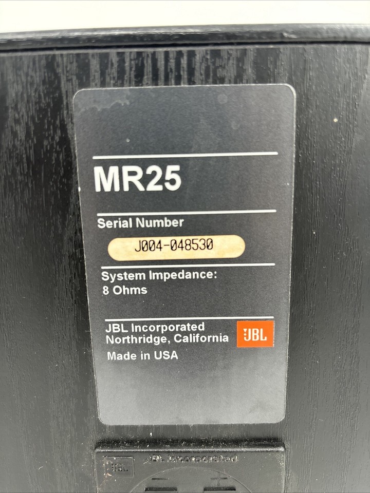 Two JBL MR25 Bookshelf Speakers Studio Monitors each with a tweeter & 6 ...
