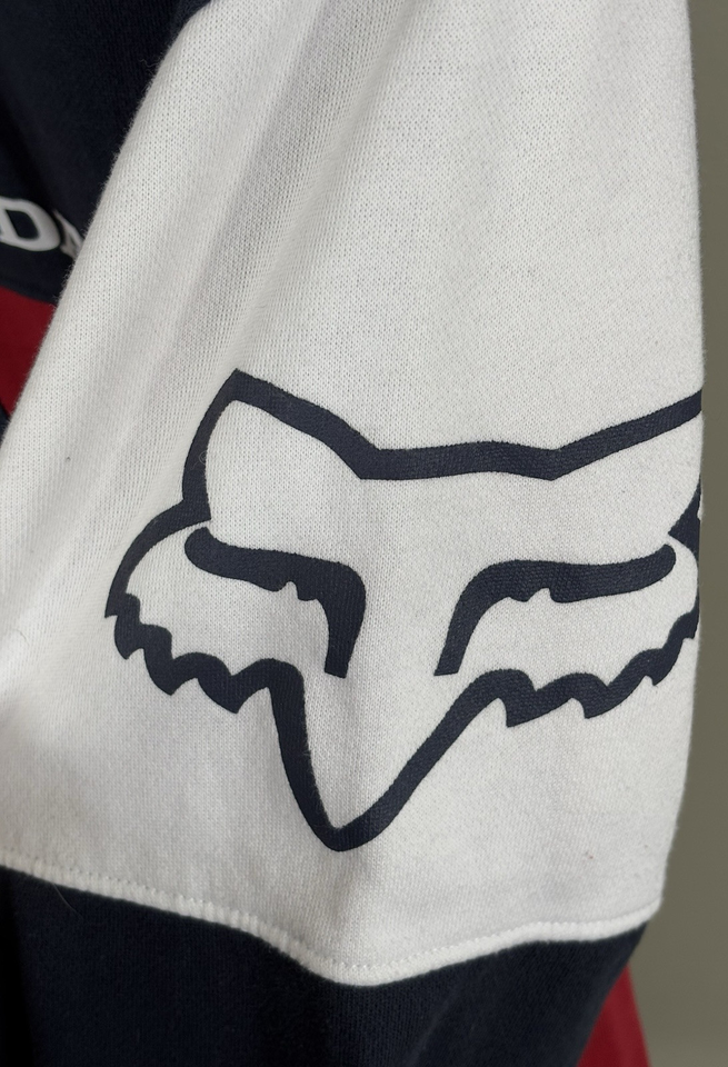 Vintage Honda Fox Racing Red White & Blue Hoodie Size Large | eBay