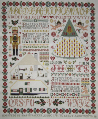 COMPLETED DUTCH CROSS STITCH JAN HOUTMAN CHRISTMAS SAMPLER FINISHED ...