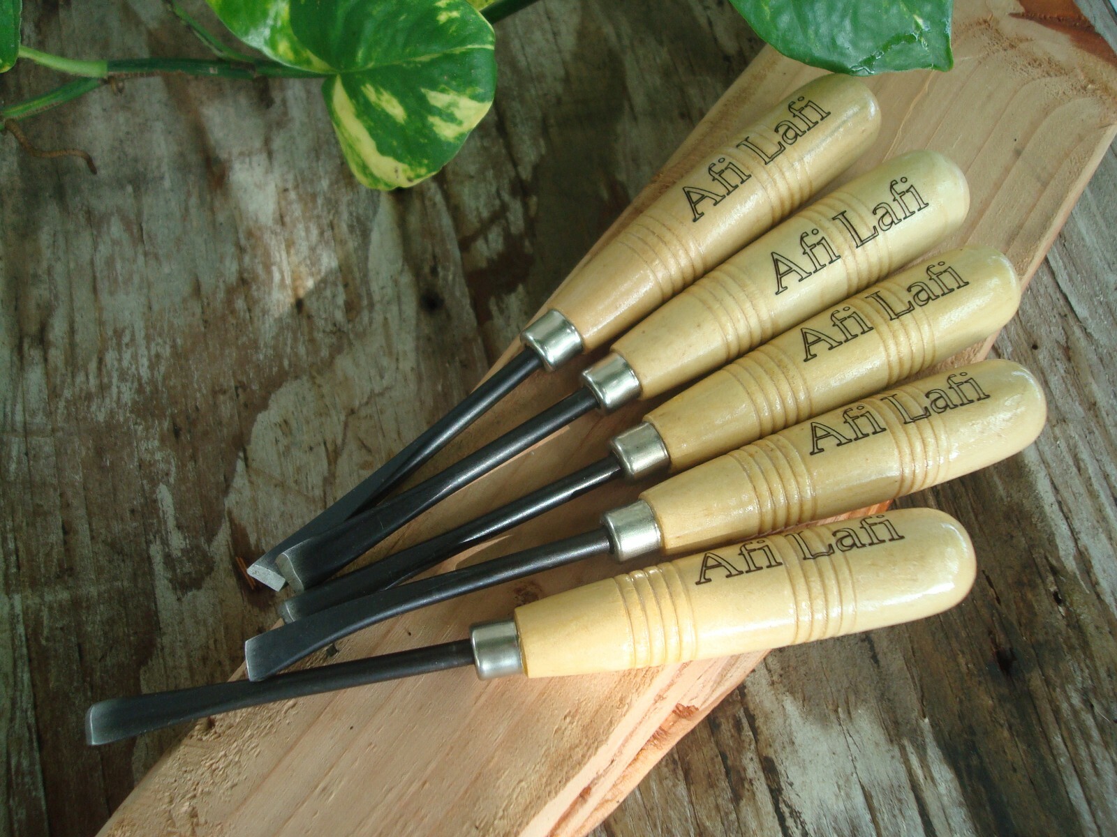 Personalized Woodcarving Chisel Set 5 Pc. V-gouge Shallow Gouge Skew ...