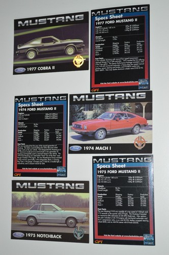 6-1974-77 MUSTANG II 35TH ANNIVERSARY PROMO CARDS COBRA MACH I ...