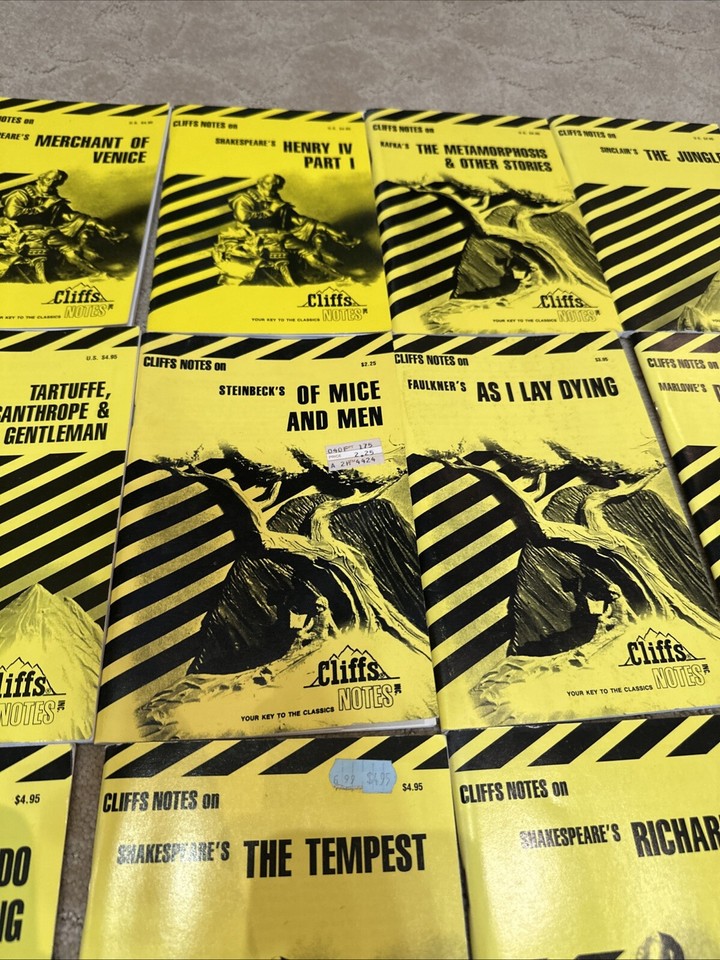 Cliffs Notes Lot of 16 Vintage Study Guides Shakespeare King Lear ...