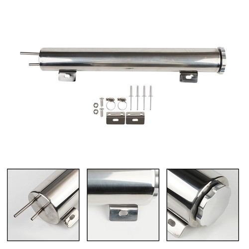 2" x 15" Polished STAINLESS Steel Radiator Overflow Tank Universal USA ...