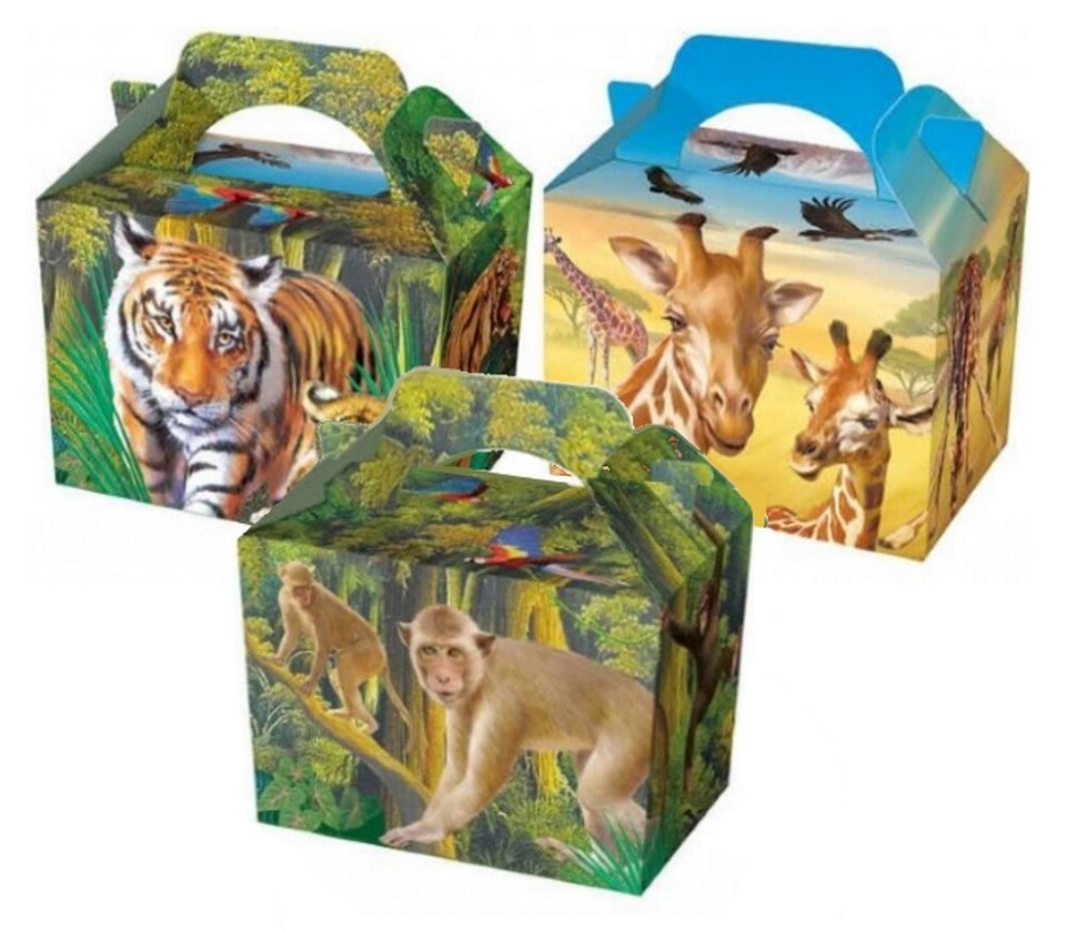 40 Childrens Kids Themed Carry Food Meal Box Birthday Party Loot Bag ...