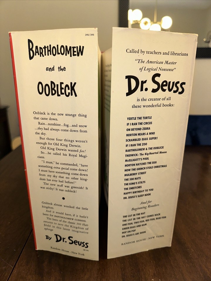 Bartholomew and the Oobleck 1st/2nd Edition Dr. Seuss Dust Jacket 1940 ...