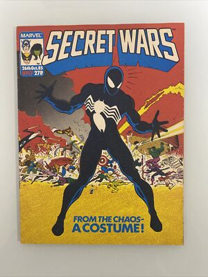 Secret Wars U.K. #17 1985 Venom Symbiote Black Costume Origin Marvel UK ...