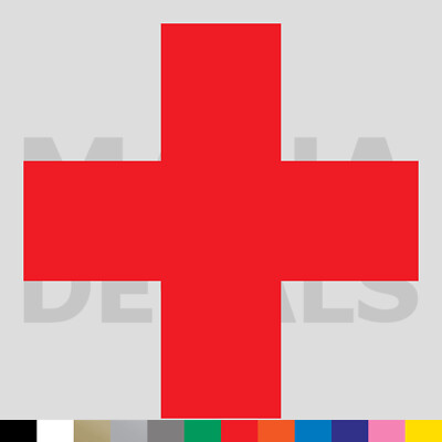 Red Cross Vinyl Die Cut Decal Sticker - Medical First Aid Plus Sign ...