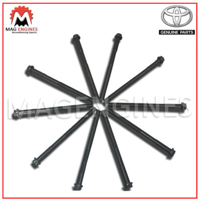 90910-02184 GENUINE OEM HEAD BOLT SET (10 Pc) TOYOTA 1AZ-FE & 2AZ-FE ...