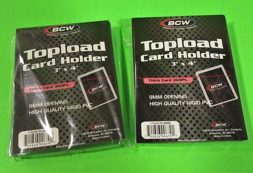2 THICK 360 PT. SPORTS/TRADING TOPLOAD CARD HOLDER,3 X 4 X 9MM RIGID ...