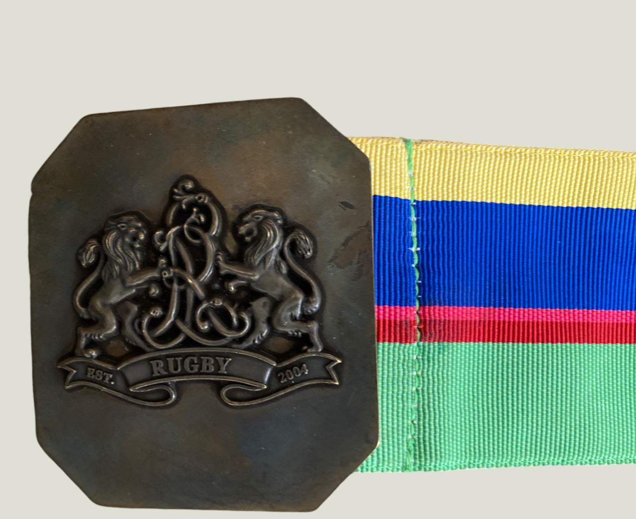 Vintage Rugby Ralph Lauren Lion Crest Belt Brass Buck… - Gem