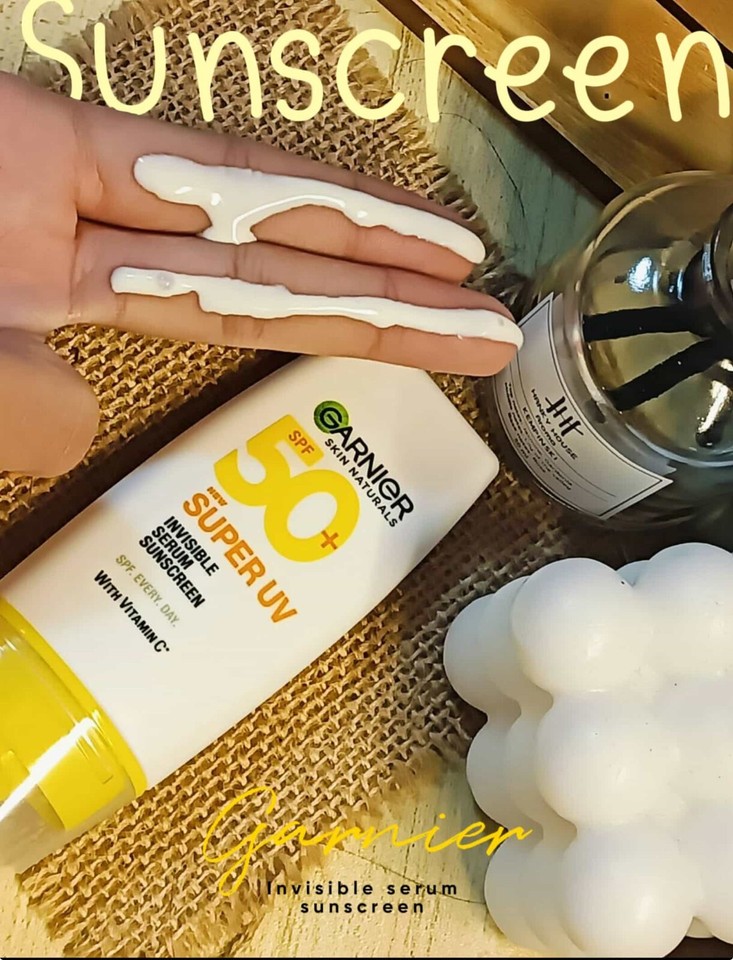 2x Garnier Super UV Invisible Serum Sunscreen light texture SPF 50+/PA ...