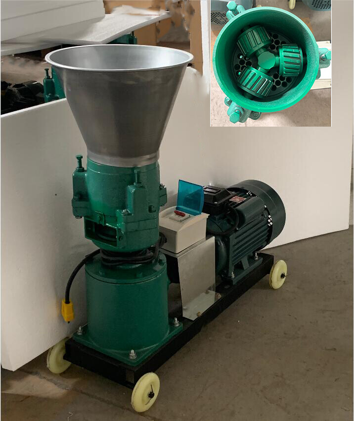 3 Head Rollers 220V 6.1HP 5mm Holes Farm Animal Pellet Feed Mill ...