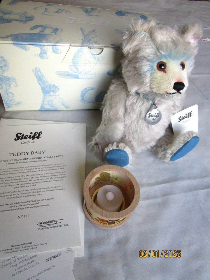 Steiff Teddy Baby 2012 - 20 Years Steiff Club Membership Loyalty Bear ...