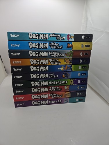 Dog Man by Dav Pilkey Lot of 10 Hardcover Graphic Novels Scholastic ...